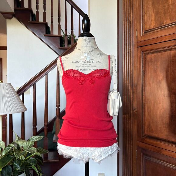 OP | Tops | Ocean Pacific Y2k 9s Vintage Cherry Red Camisole Tank Top ...